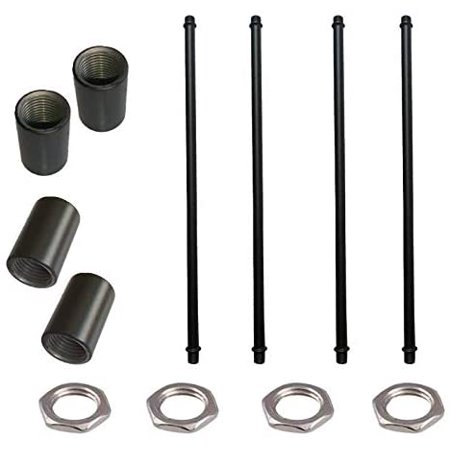 4-Pack 1/8 IP Straight Pipe lamp stem Black Finish Lamp Rod Kit with ...
