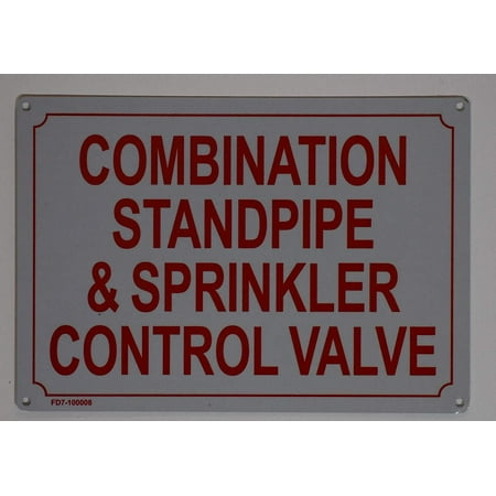 Combination Standpipe & Sprinkler Control Valve Sign (Aluminium ...