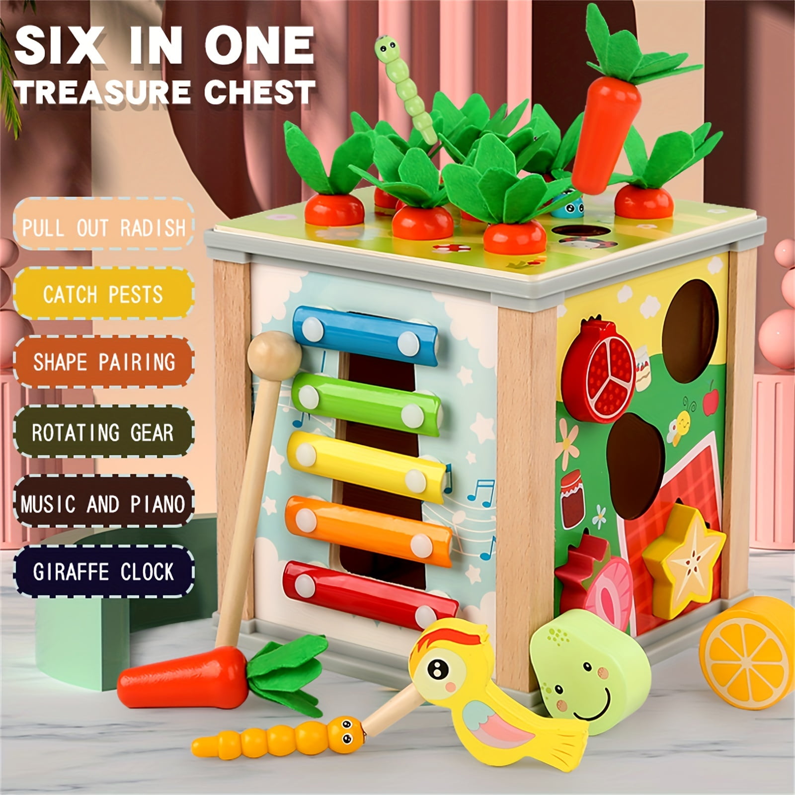 Click here for Grm 6 In 1 Multifunctional Wooden Activity Cube To... prices