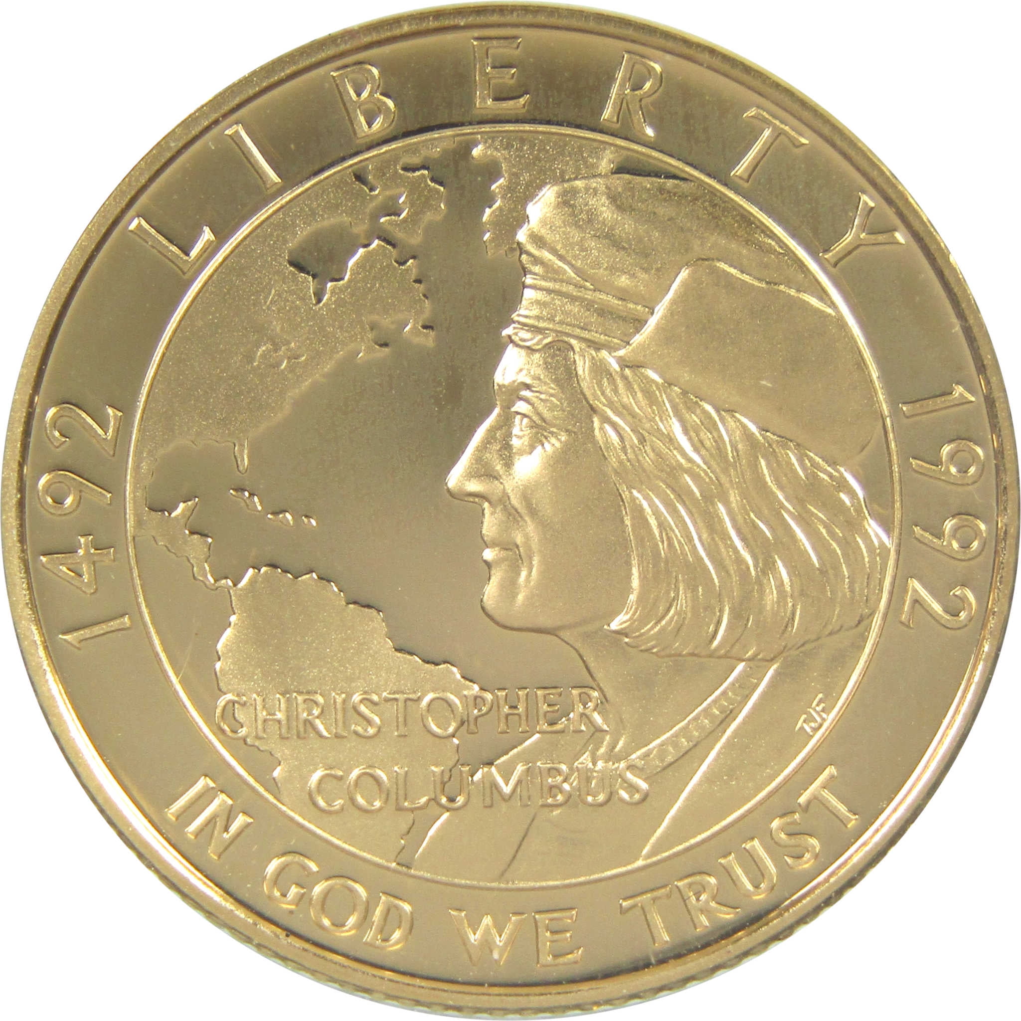 Christopher Columbus Quincentenary Commemorative 1992 W Proof Gold $5 ...