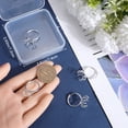 4Pcs Brass Adjustable Ring Findings Prong Solitaire Ring Settings 925 ...