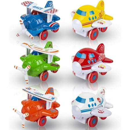 IGUOHAO Chunky Friction Airplane Toys for Kids, Set of 6, Push n Go ...
