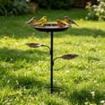 Attractive Iron Garden Piece Two Purpose Bird Bath And Feeder With Easy ...