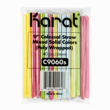 Boardwalk Unwrapped Colossal Straws, 8 1/2", Blue, Green, Pink, Purple ...
