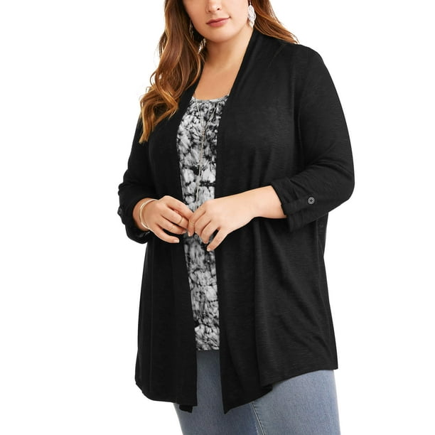 Women's Plus Flyaway 2fer with Necklace - Walmart.com