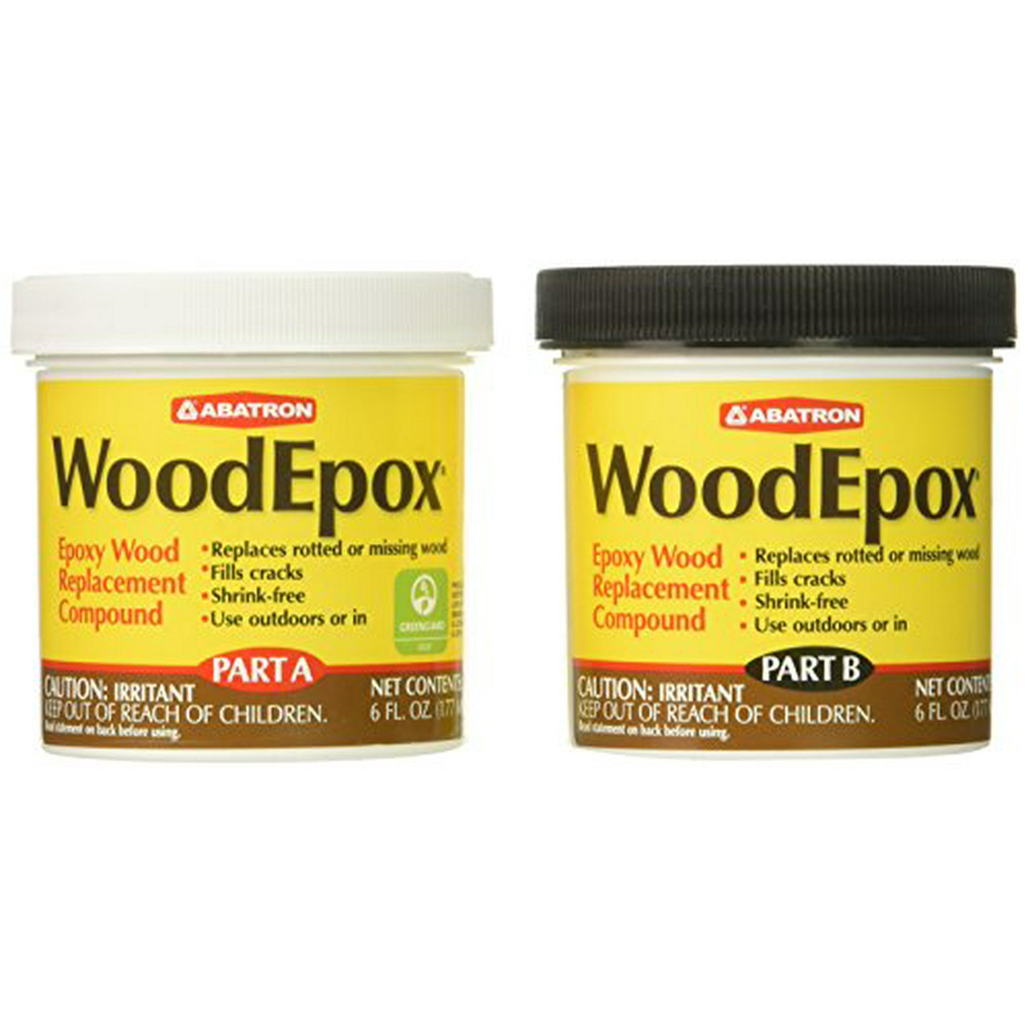 Abatron Woodepox Epoxy Wood Replacement Compound  12 Oz Kit  Part A & B 12 Oz