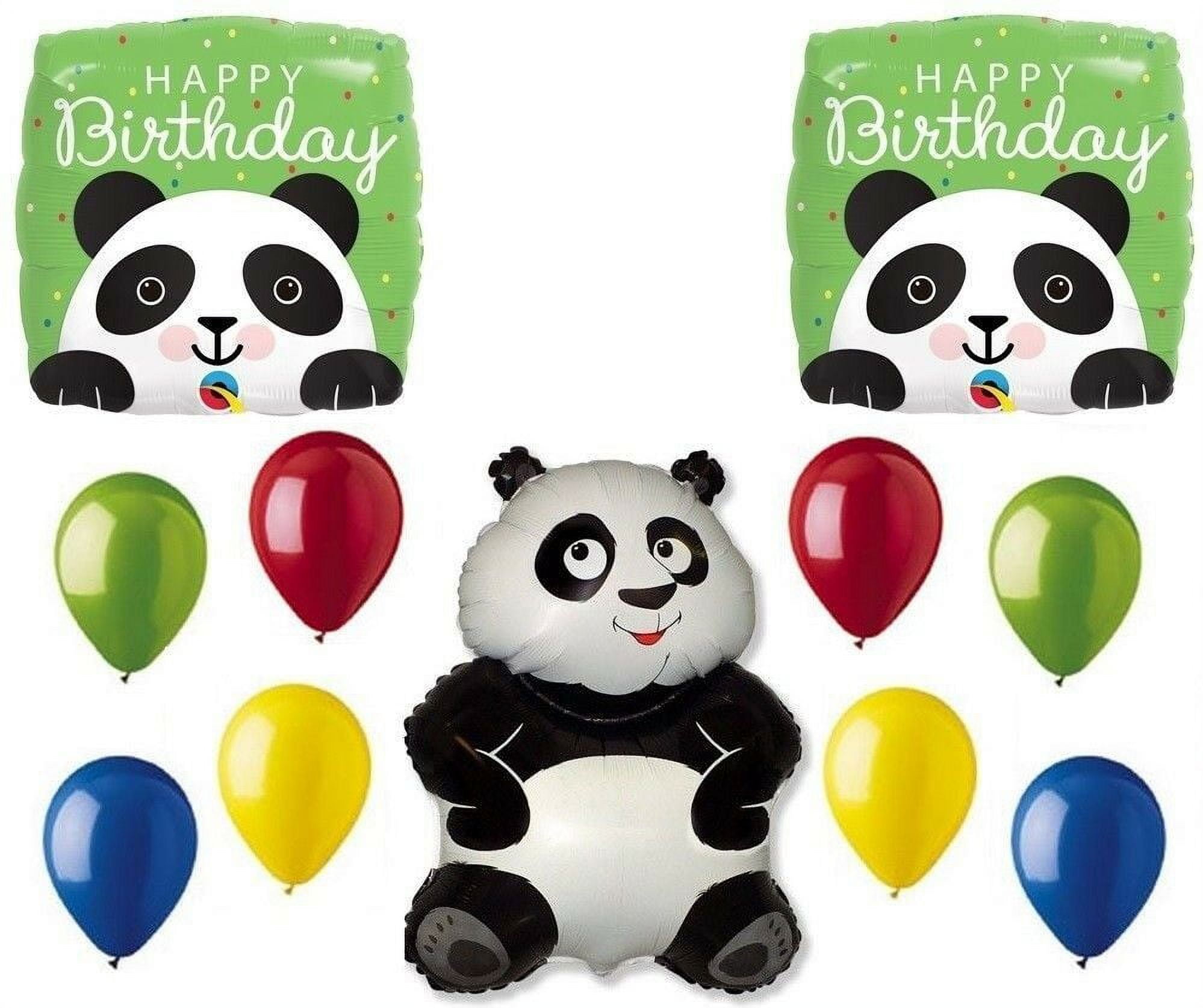 PANDA Pandemonium Jungle Red Happy Birthday Party Full Mylar Latex ...
