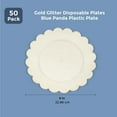Blue Panda, Gold Plastic Plates, 50ct, 9 inches with Scalloped Edges ...