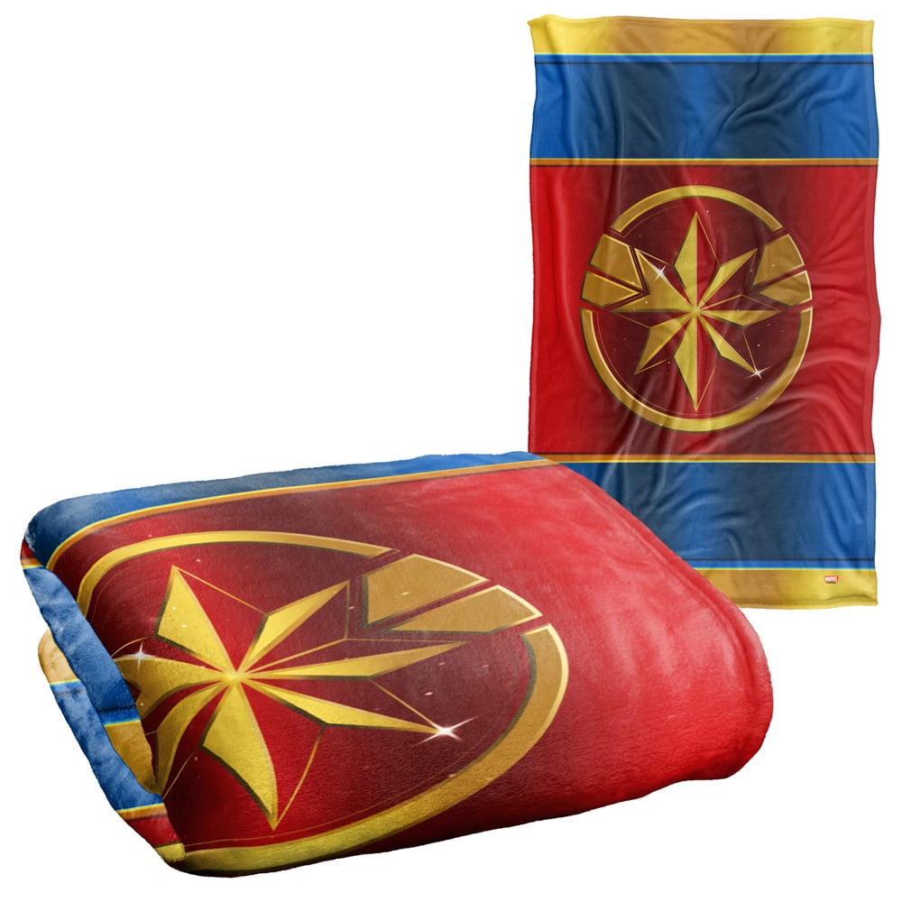 Marvel Captain Marvel Blanket, 36"x58", Captain Mavel Symbol, Silky ...