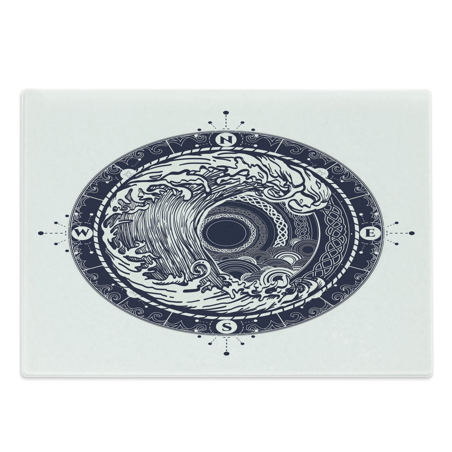 Compass Cutting Board, Sea Navigation with a Drawing of Tempest Inside ...
