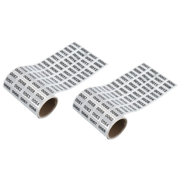 1 to 1000 Consecutive Number Stickers Inventory Label Black Numbers for ...