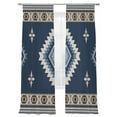 Boho Geometric Retro Lines Chiffon Sheer Curtains 84 Inches Long ...