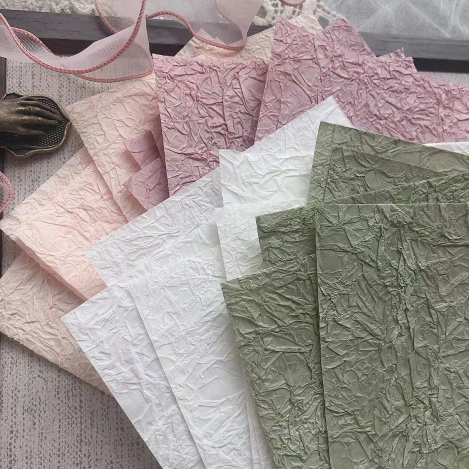 Hesroicy 5Pcs Handbook Papers Marbling Design Double Layer DIY A5 Stone ...