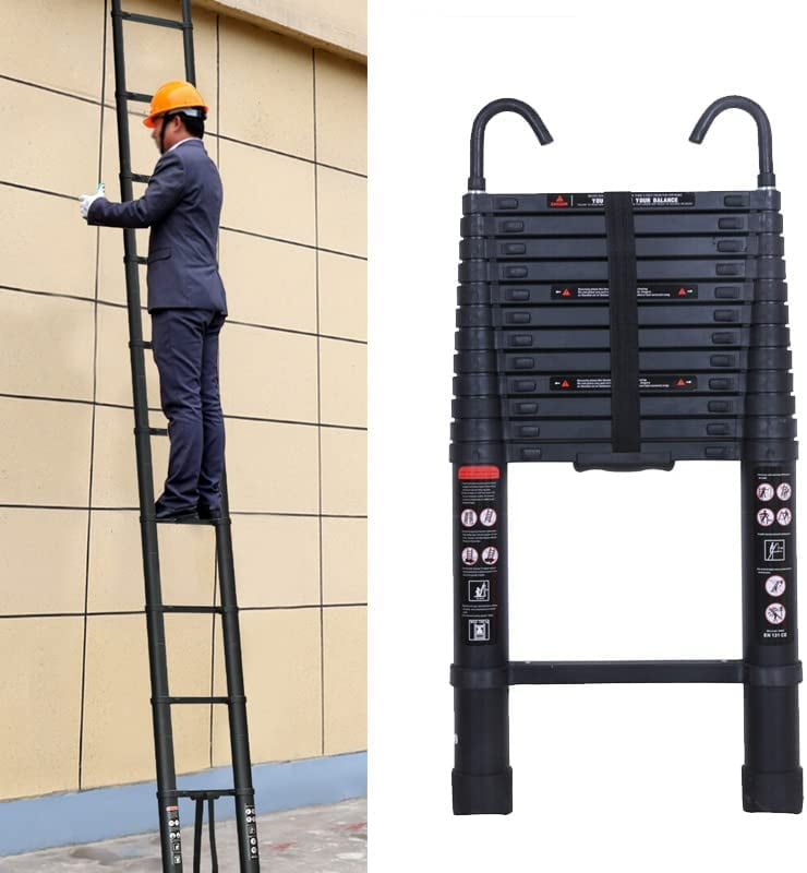 Bowoshen 16.5Ft/5M Ladder Step Ladder Loft 150KG Heavy Duty Telescopic ...