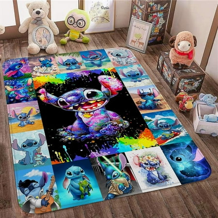 New 3d Stitch Area Rugs For Kids Cute Stitch Bedroom Rug Girls Boys ...
