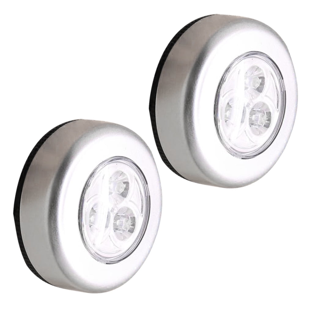 2x LED Wireless Stick on Push Light Battery Powered For Cabinet ...