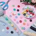 80Pcs 10 Colors 4-Hole Resin Buttons For Women Flower Mixed Color 17x17 ...