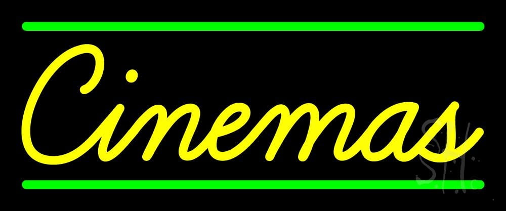 Cinemas With Green Line LED Neon Sign 10" Tall x 24" Wide - inches ...