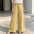 Bloomae Womens Wide Leg Linen Pants Cute Butterfly Floral Embroidered ...