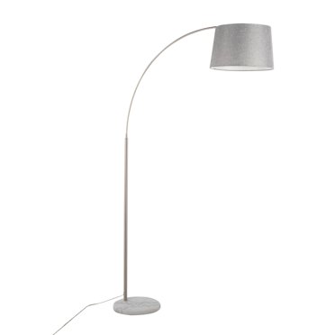 Puck 63” Contemporary Metal Floor Lamp in Brushed Nickel with White ...