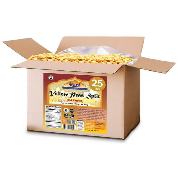 Rani Yellow Peas Split, Dried (Vatana, Matar) 400oz (25lbs) 11.36kg ...