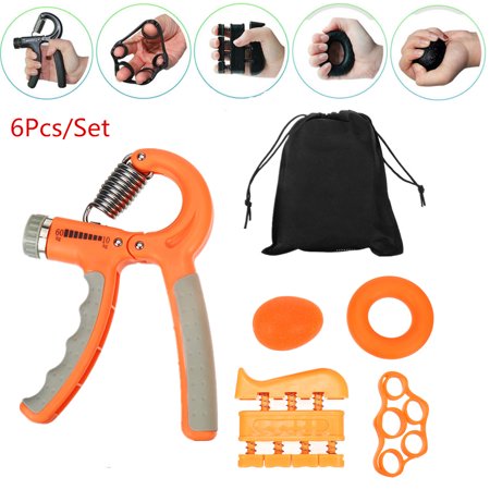 6PCS/Set Hand Power Grip Exerciser Kit Strengthener Workout Gripper ...
