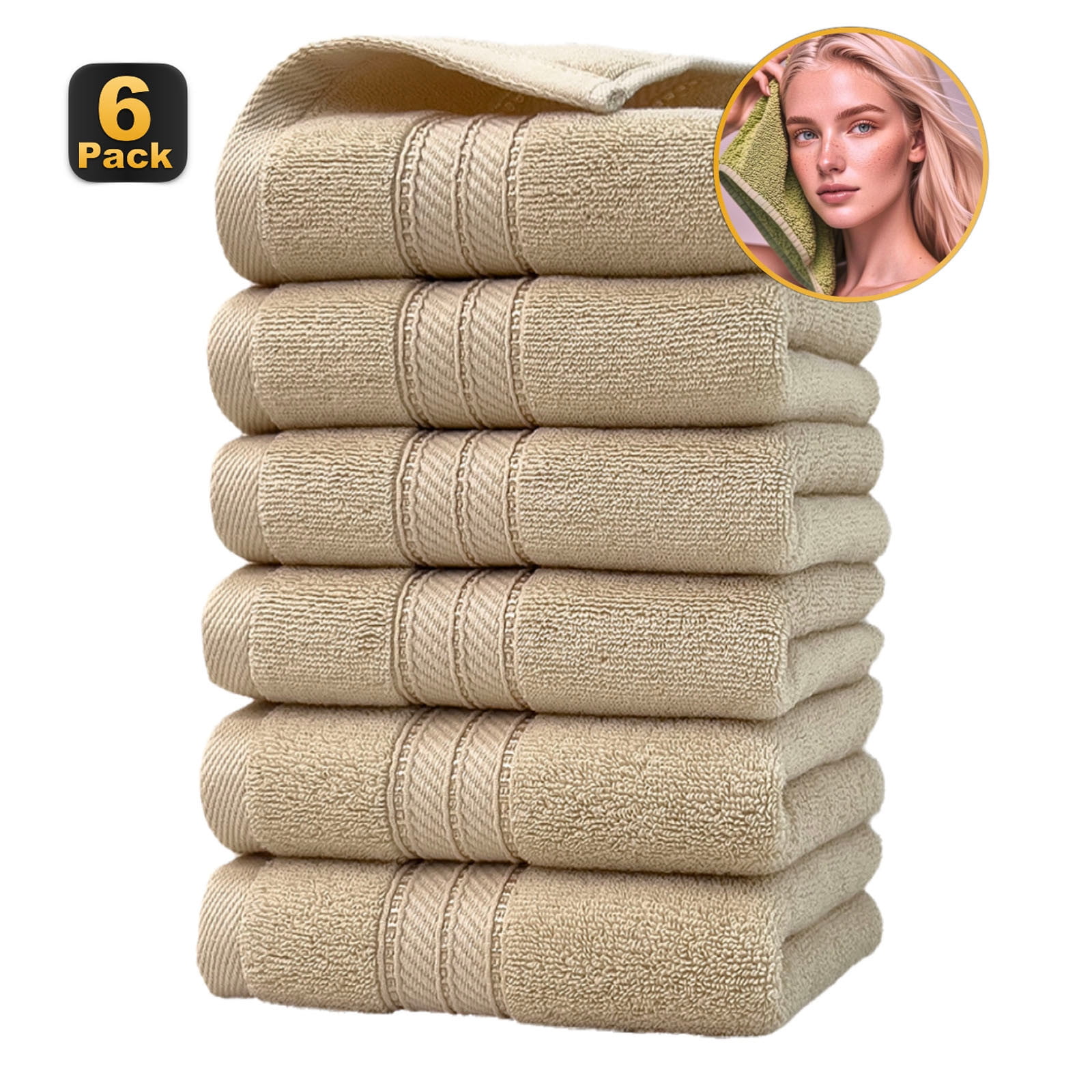 Click here for Ruijiao Clearance 6 Pack Towels Set Cotton Soft An... prices