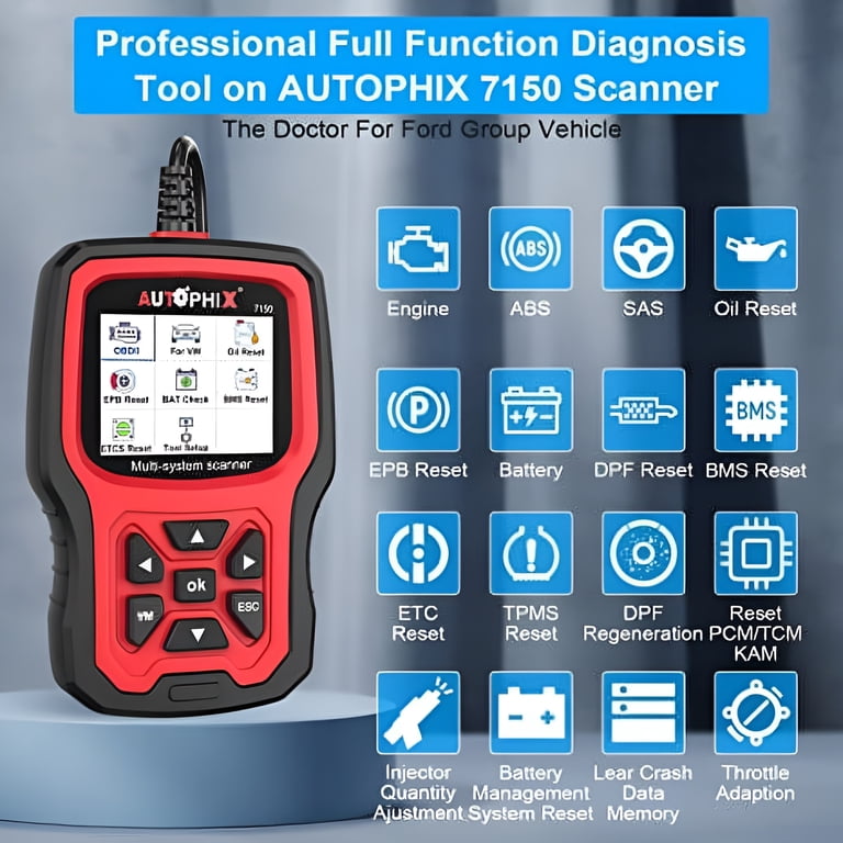 Vehicle Scanner Tool AUTOPHIX 7150P+ OBD2 Scanner For Ford/Lincoln ...