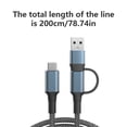 25cm-2m Fast Charging USB C Cable Cord 10Gbps Data Transfer Line ...
