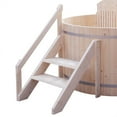 ALEKO Round Wooden Spa Bathtub, Wood-Fired 4-5 Person Hot Tub with ...