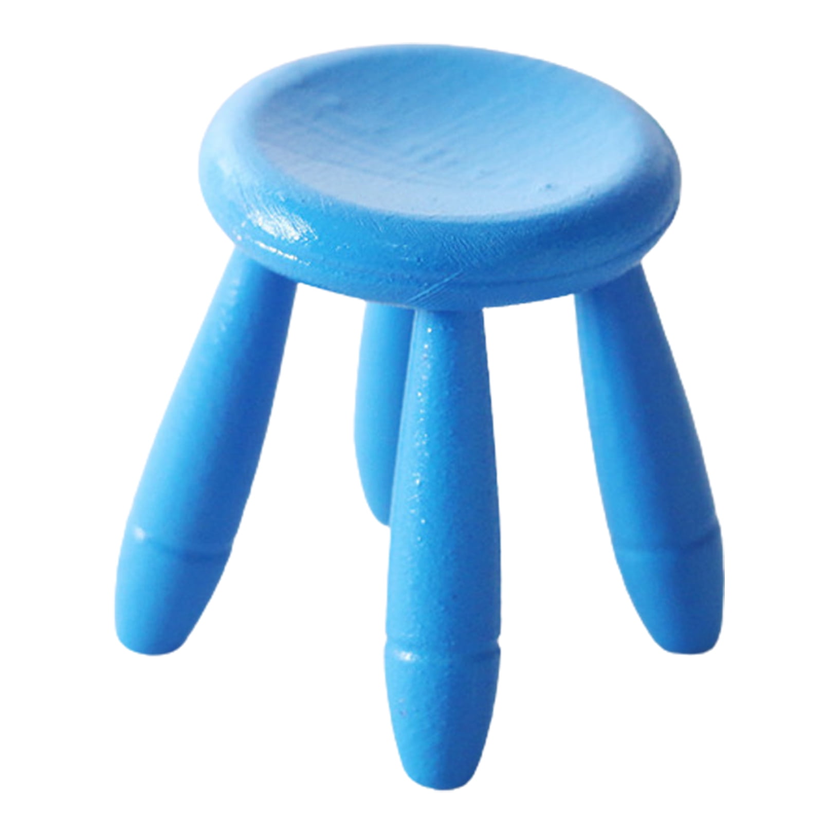 Trayknick Simulation Small Stool Minimalistic Good Craftsmanship Plastic Mini Colorful Cartoon Small Round Stool For Micro Landscape Blue Blue