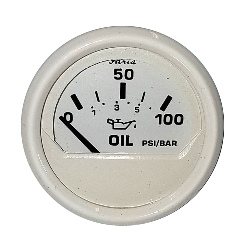 Faria Beede 13145 Faria 2" Oil Pressure Gauge [100 Psi] - Dress White ...
