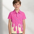 Boys Summer Casual Shirt With Ice Print Button Down Collar Stylish Top ...