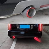 2.5'' 63mm Carbon Fiber Exhaust Tip with Red LED Light Stainless Steel ...