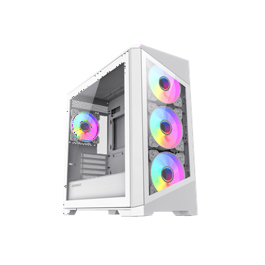 DIYPC ARGB-Q3.v2-W White USB3.0 Tempered Glass Micro ATX Gaming ...