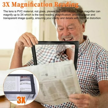 MAGNIPROS 5X Large LED Full Page Magnifying Glass with Collapsible ...