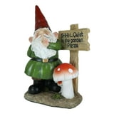 Whimsical Garden Gnome With Toadstool Mushroom And SHHH Quiet Yard Sign ...