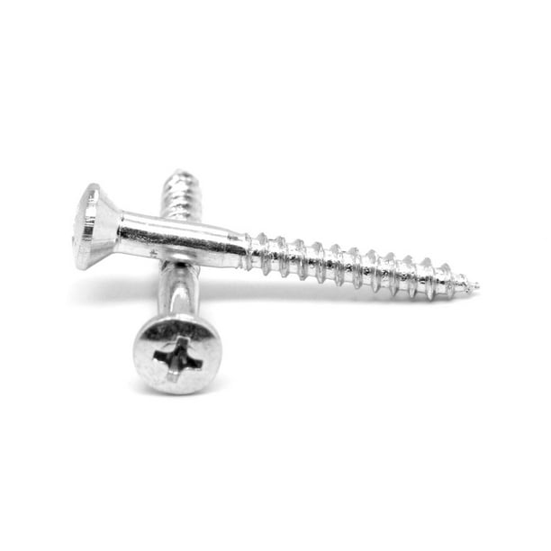 #10 x 1 1/4" Wood Screw Phillips Oval Head Low Carbon Steel Zinc Plated ...