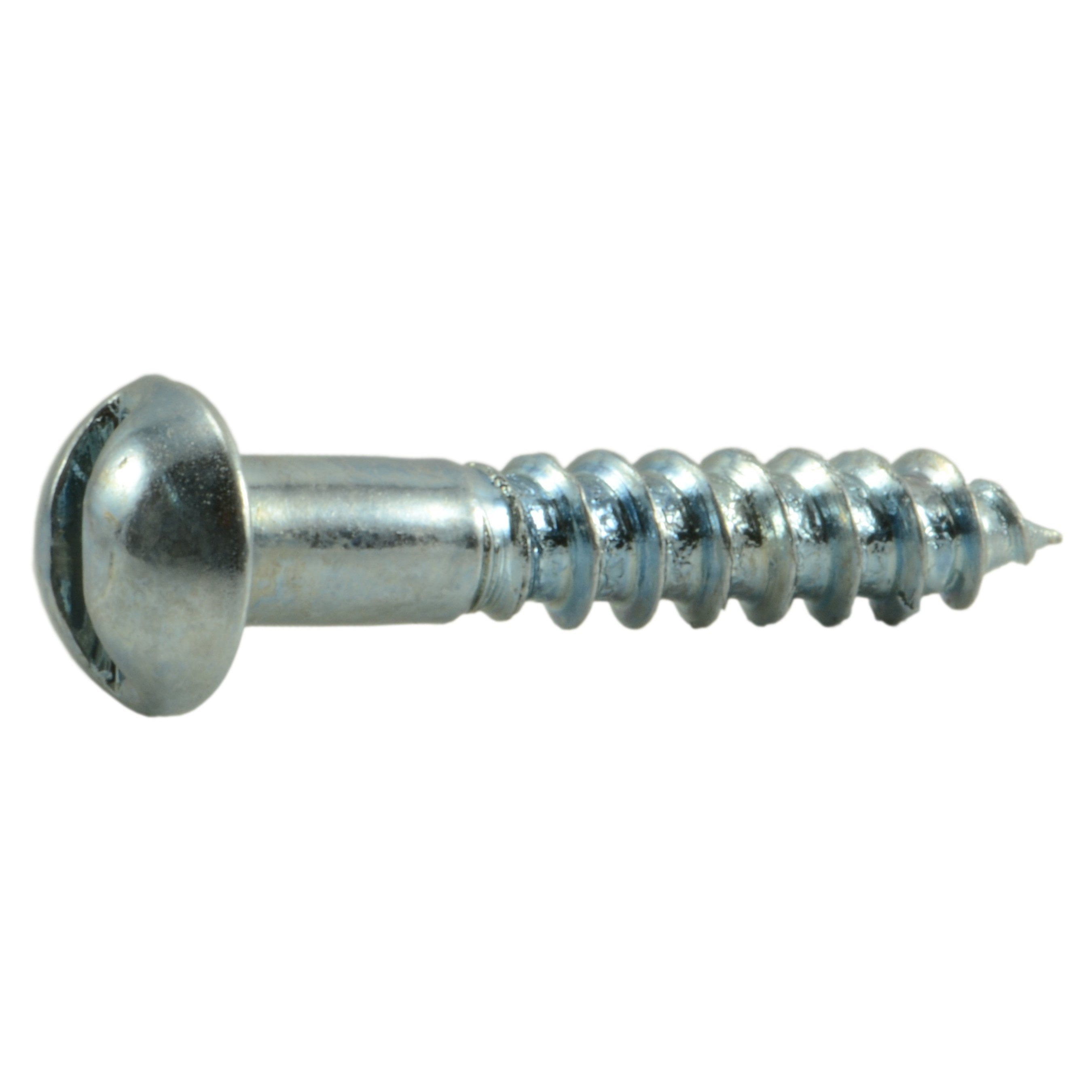 #4 x 5/8" Zinc Plated Steel Slotted Round Head Wood Screws WSRS-077 (60 ...