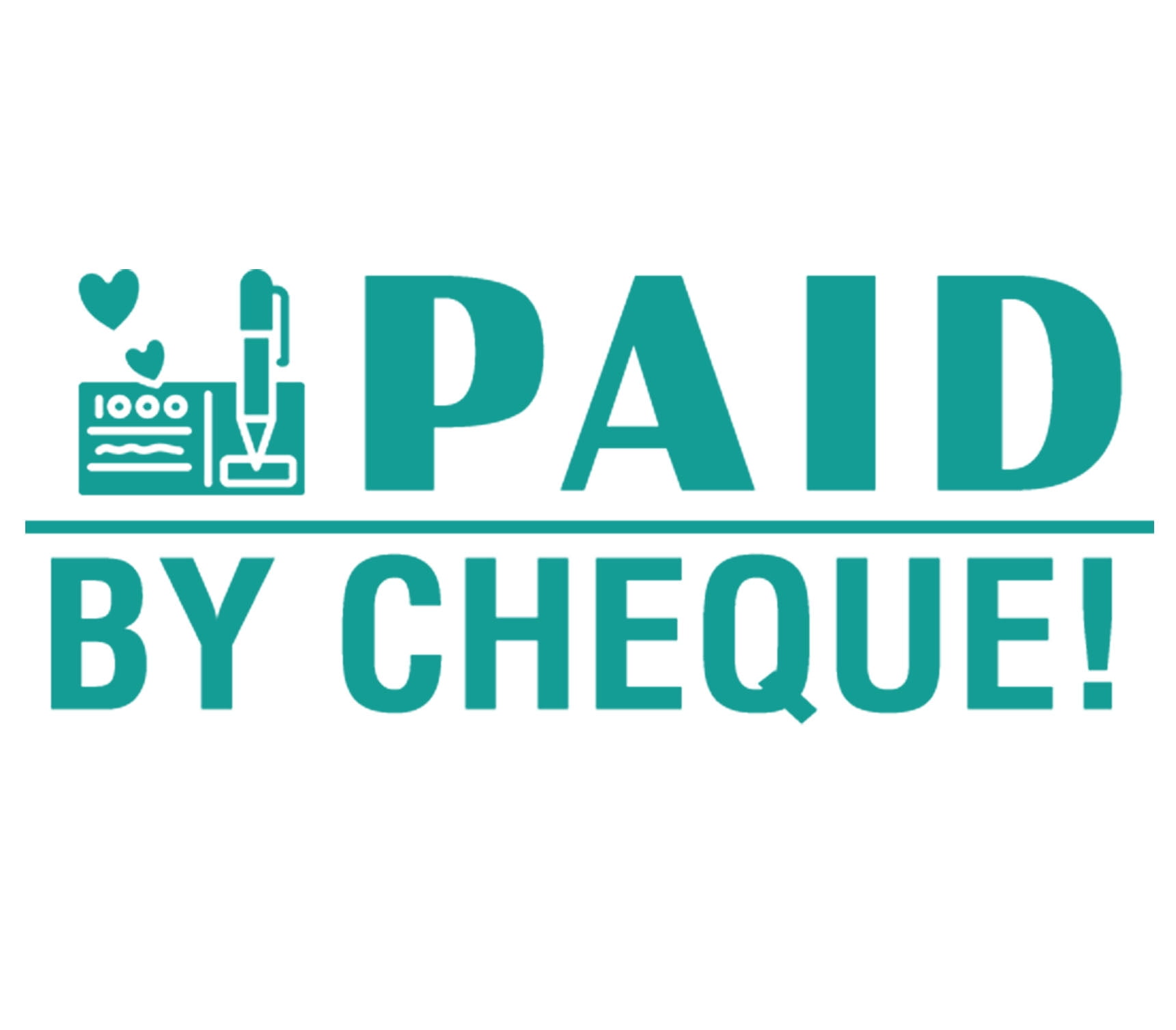 Printtoo Paid By Cheque Self Inking Rubber Stamp Pre-Inked Office Stamp ...