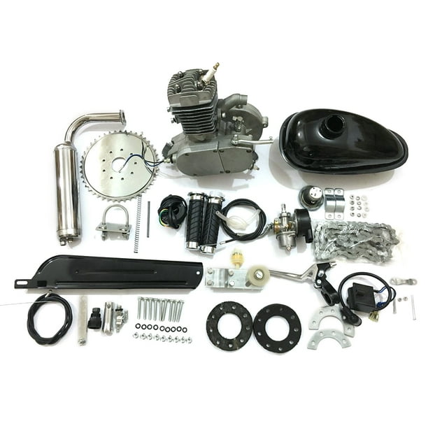 BaytoCare 50cc Bicycle Engine Kit, 2-Stroke Gas Motorized Bike Motor Kit, Silver - Walmart.com