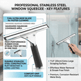 ROSEXIXI shower squeegee 11.8in Stainless Steel Window Squeegee Glass ...