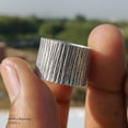 TRIDHA SILVER- Sterling Silver Ring - Handmade Wide Band Rustic Bark ...