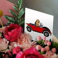 3drose, Funny Cute Slow Sloth Driving Red Convertible Cartoon, 6 ...