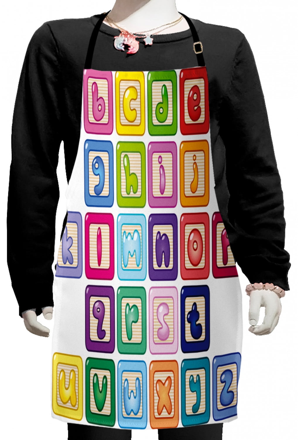 Educational Kids Apron, Colorful Lower Case Alphabet Blocks Kids Font ...