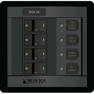 Blue Sea Systems 8043 Std AC 120V 30A Main, 3-15A, Anlg Meter - Walmart.com