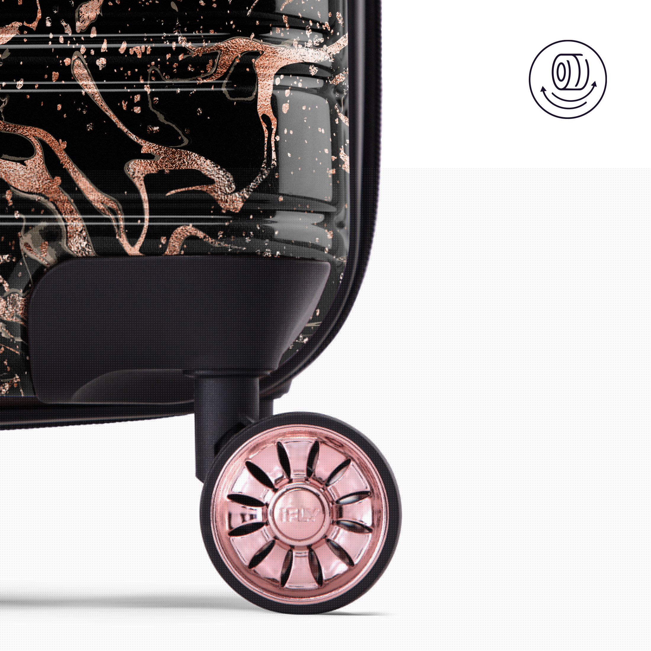 IFLY - Fibertech Marble Hardside Luggage 20 Inch Carry-on, Black/Rose ...