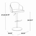 Adjustable Swivel Bar Stools Set, Cream Velvet Seat & Gold Metal Frame ...