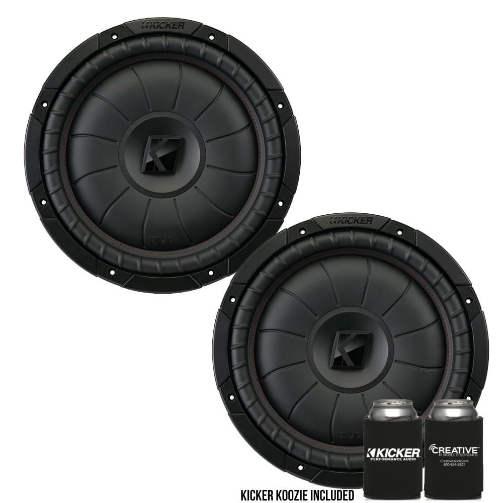 Kicker CVT12 CompVT 12-Inch (300mm) Subwoofer, 4-Ohm Bundle - Walmart.com
