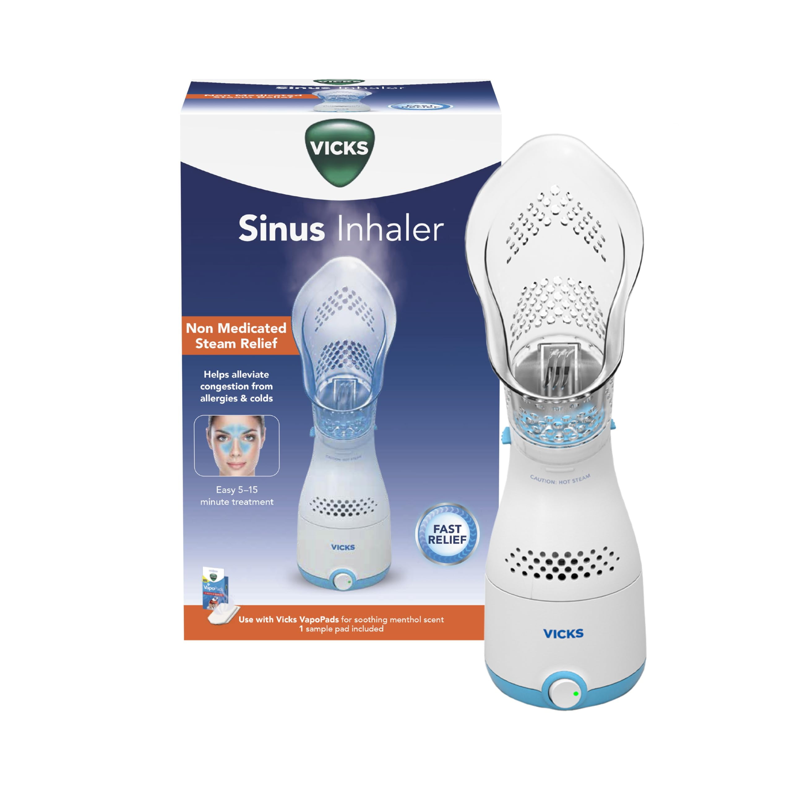 Vicks - Vaporizador facial con inhalador de vapor personal Sinus con ...